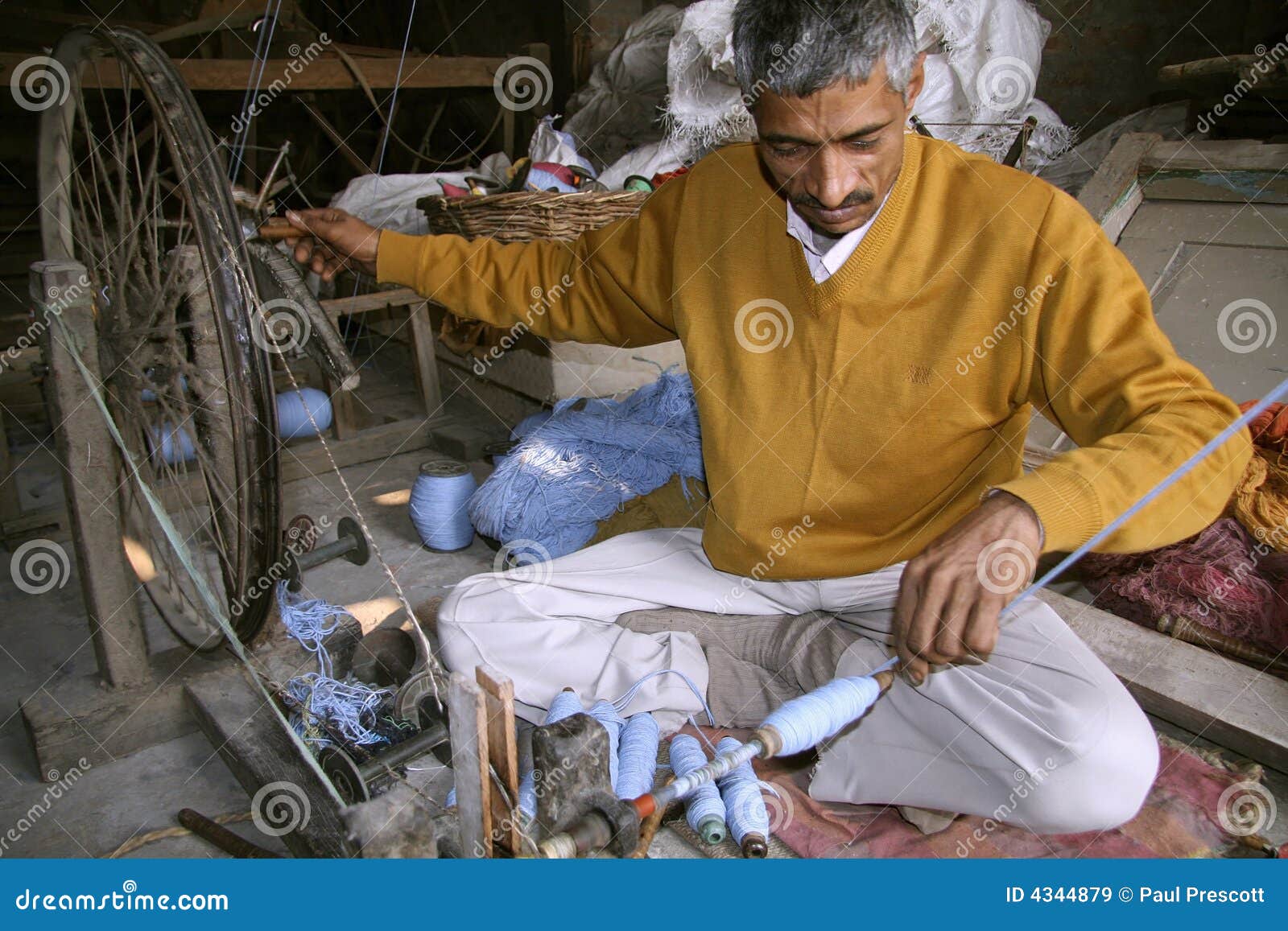 Man Weaving at Workshop, Delhi Editorial Stock Image - Image of cloth ...