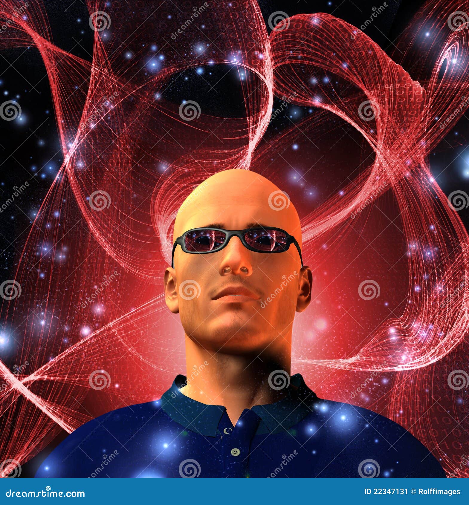 Man and Web Binary Abstract Stock Illustration - Illustration of ...