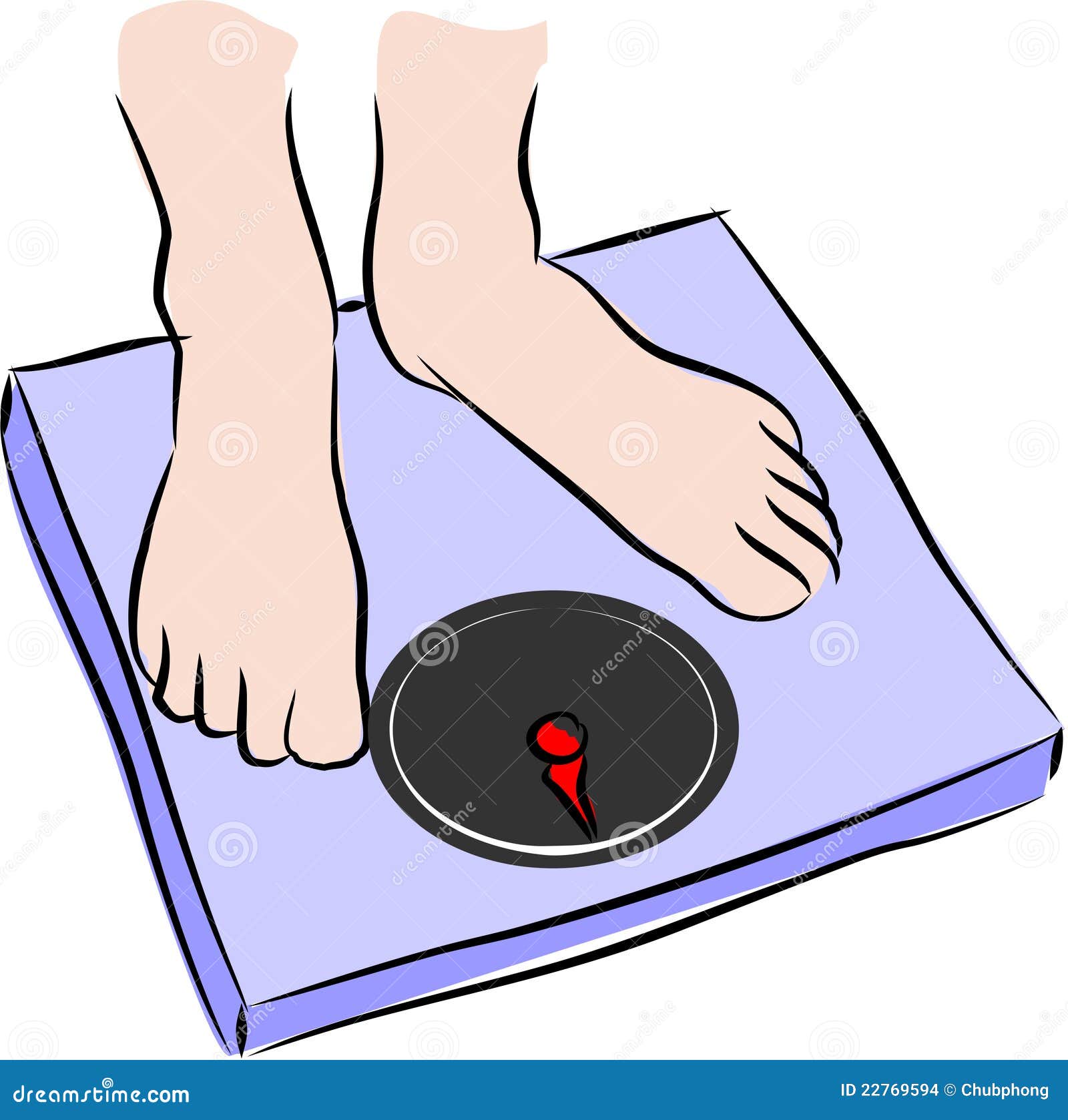 Man on weighing scale stock illustration. Illustration of kilogram ...
