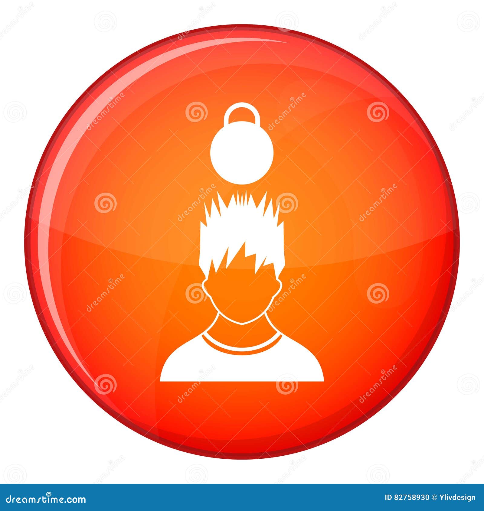 Man with the Weight Over Head Icon, Flat Style Stock Vector ...