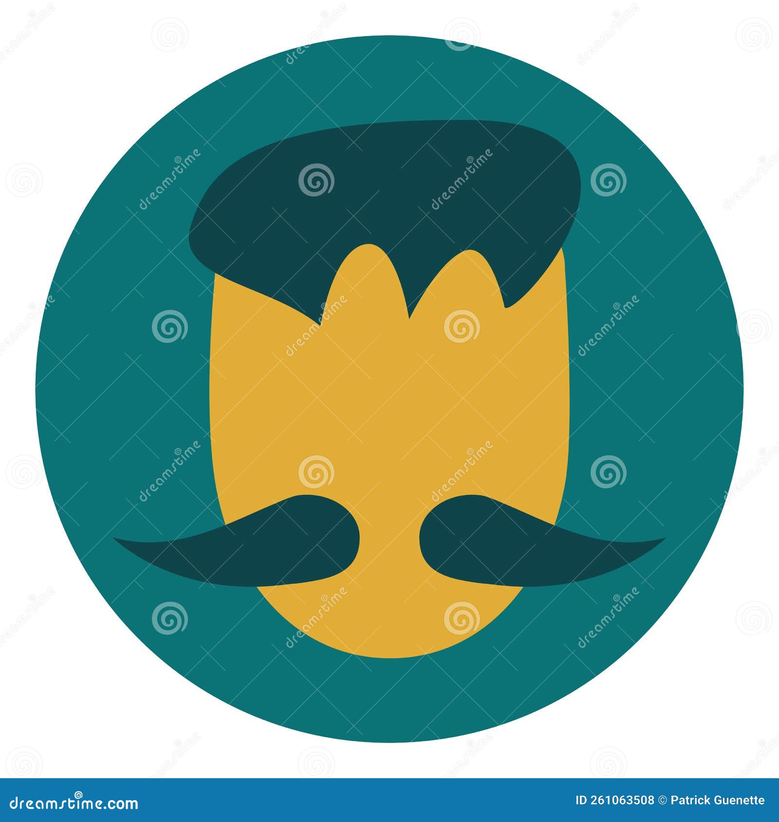 Man with Weird Moustache, Icon Stock Vector - Illustration of cartoon ...