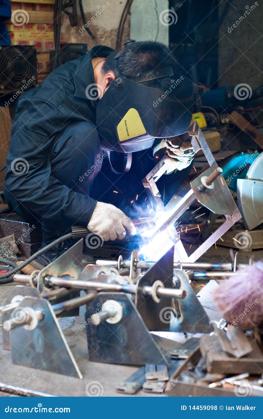 Man Welding stock photo. Image of dangeraous, factory - 14459098