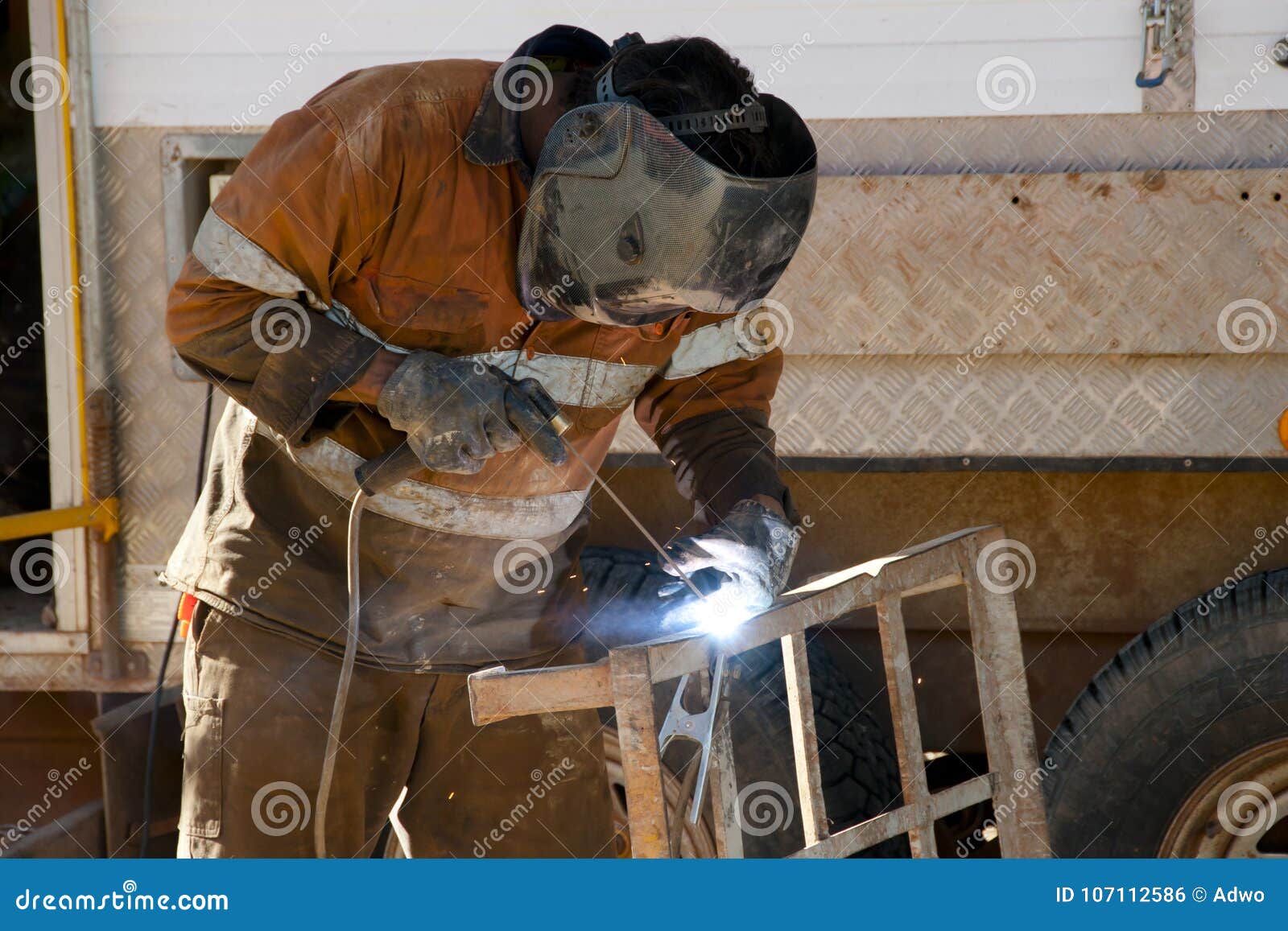 Man Welding stock photo. Image of fire, australia, safety - 107112586