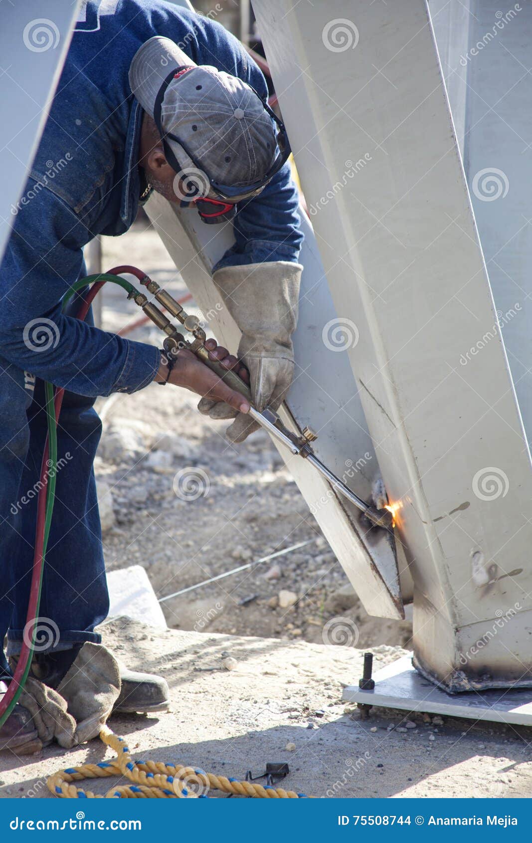 Man Welding Metal Structures Editorial Stock Image - Image of solder ...