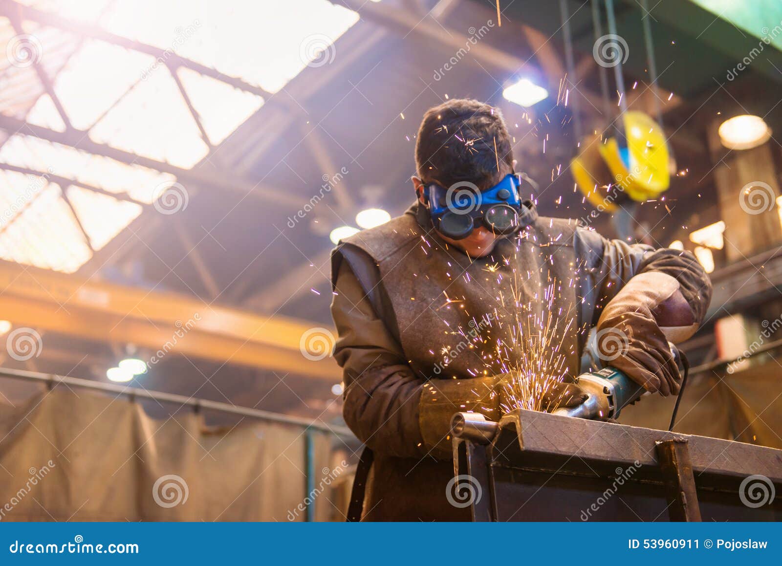 Man welding stock image. Image of room, employee, industrial - 53960911