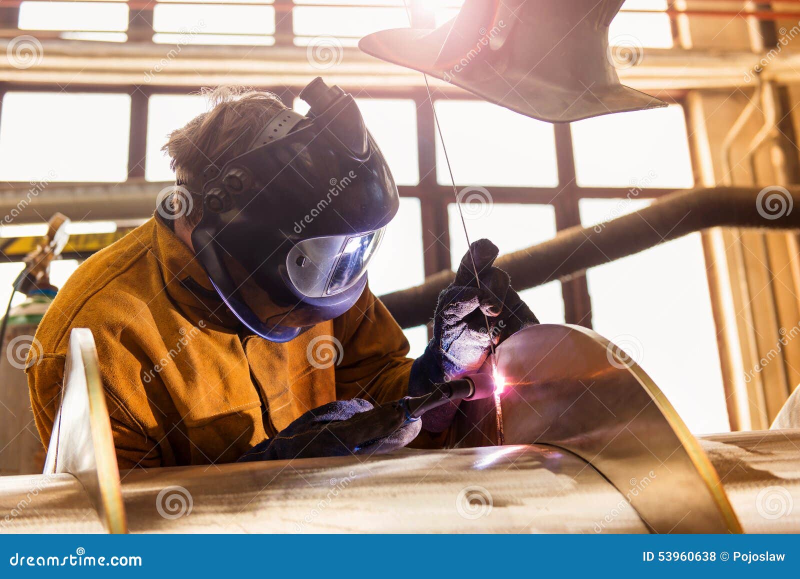 Man welding stock photo. Image of labor, light, construct - 53960638