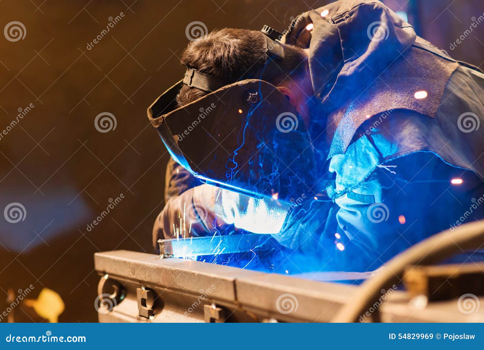 Man welding stock image. Image of inside, safety, light - 54829969