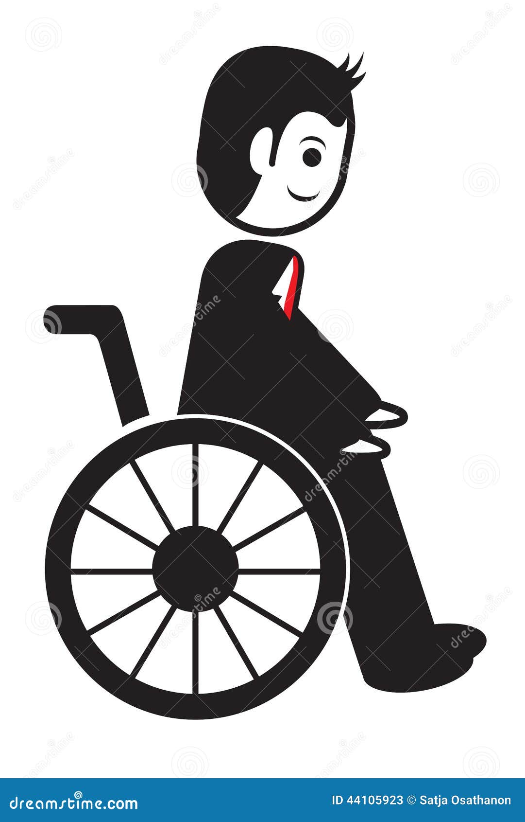 Man on wheel stock vector. Illustration of disabled, manager - 44105923