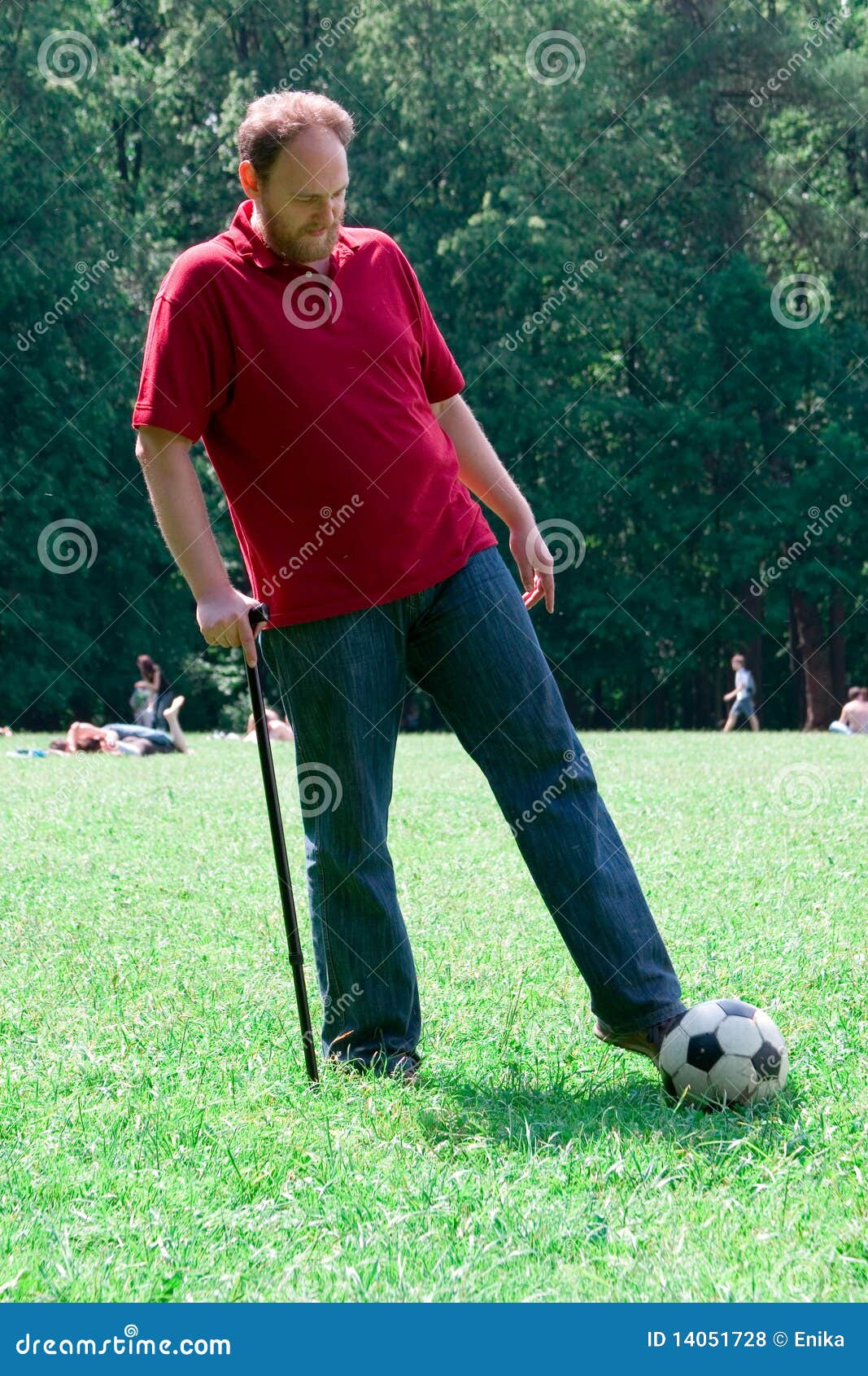 Man-wheel with a stick stock photo. Image of active, disability - 14051728
