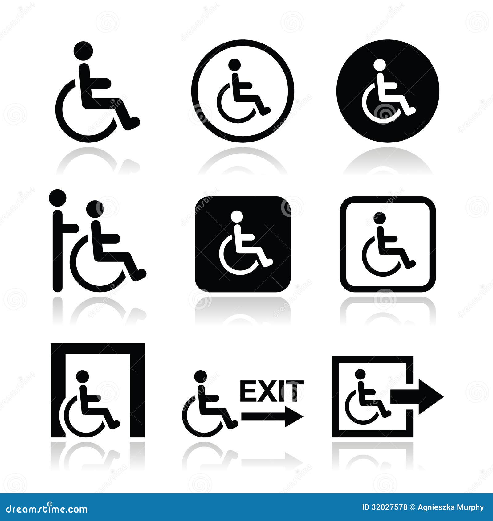 Man on Wheelchair, Disabled, Emergency Exit Icon Stock Vector ...