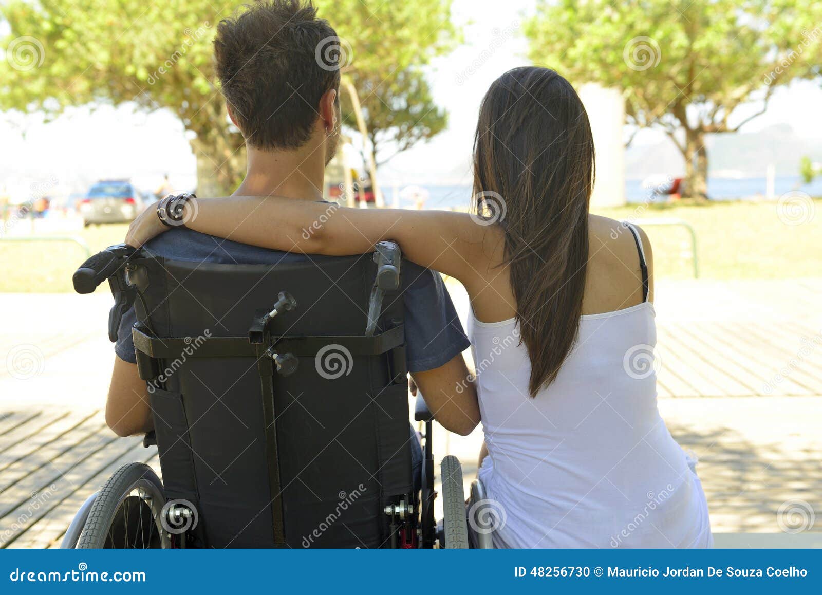 Man in Wheelchair and Girlfriend Stock Photo - Image of care ...