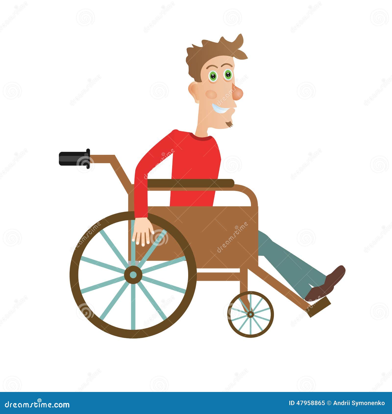Man in Wheelchair Vector Illustration Stock Vector - Illustration of ...