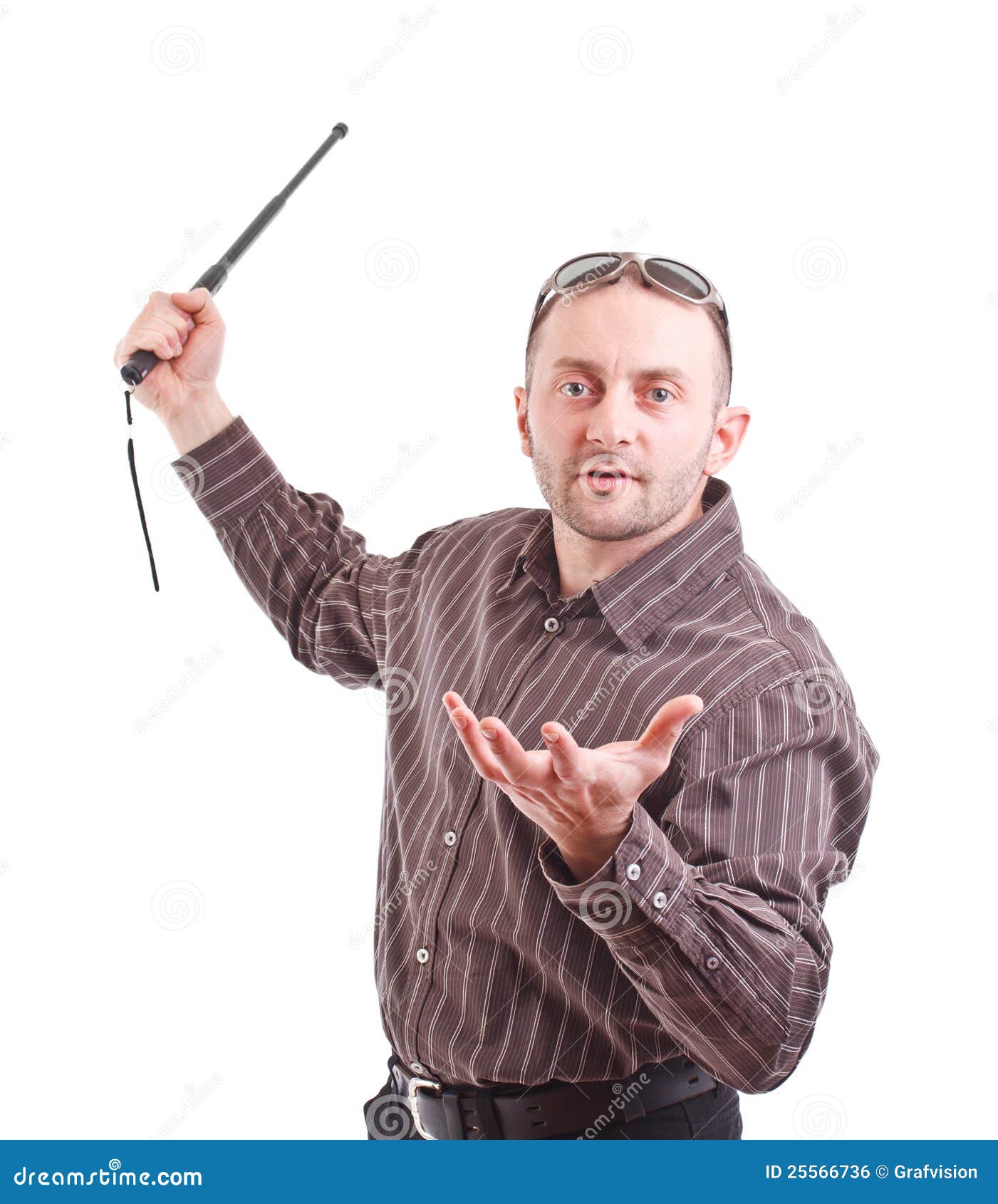 Man whit truncheon stock photo. Image of handle, criminal - 25566736