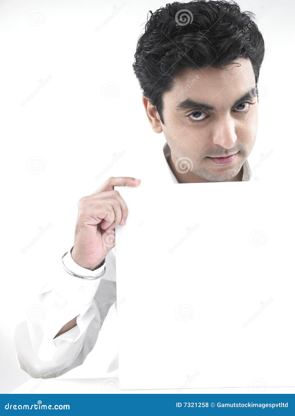 Man with a white board stock photo. Image of cool, complexion - 7321258