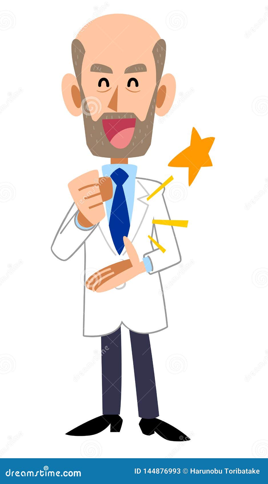 A Man in a White Coat Who is Convinced, Beard Stock Vector ...