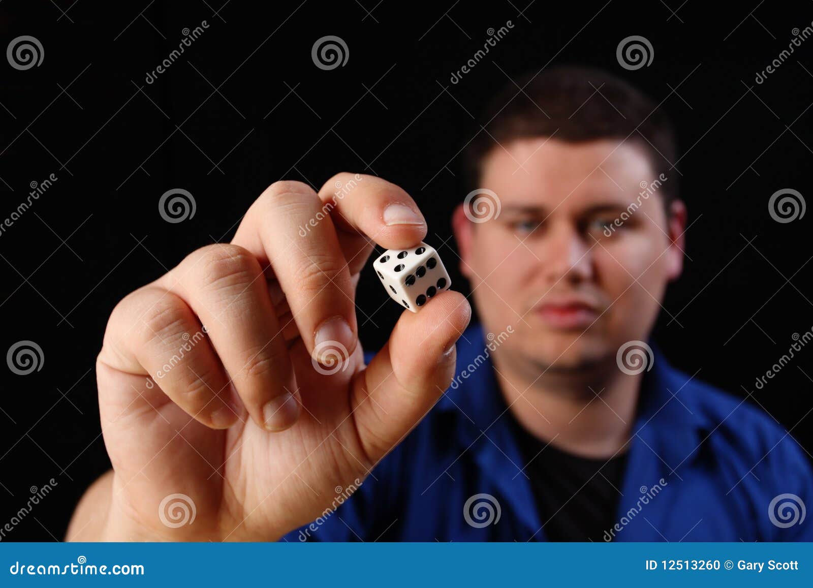 Man with white dice left stock photo. Image of dice, throw - 12513260