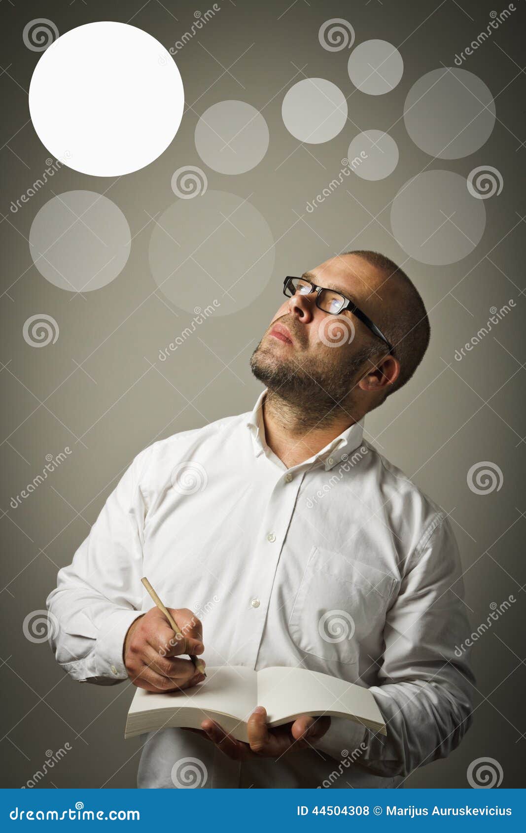 Man in White and Gray Bubbles. Stock Photo - Image of imagination ...