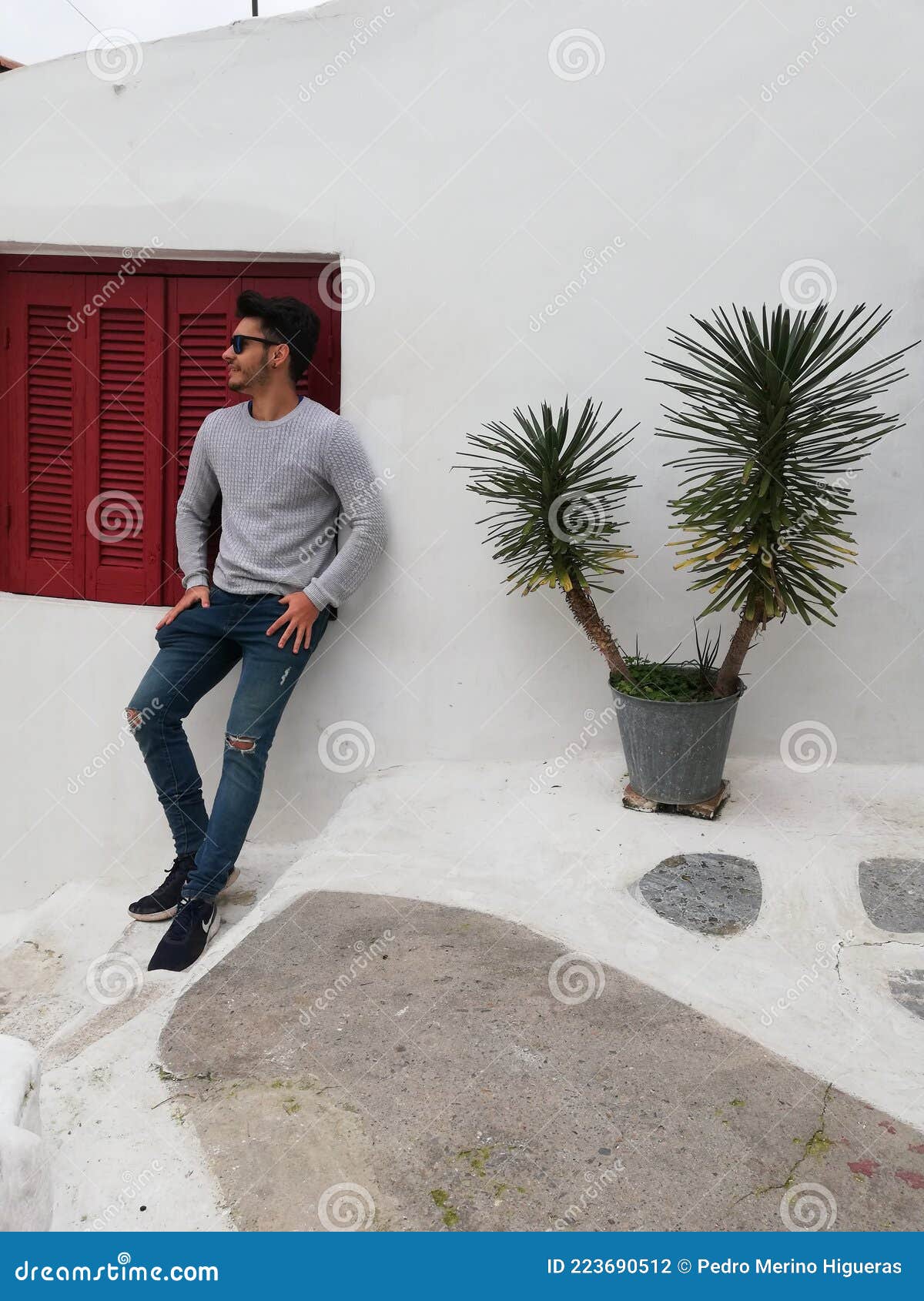 Man in a white house stock photo. Image of isolated - 223690512