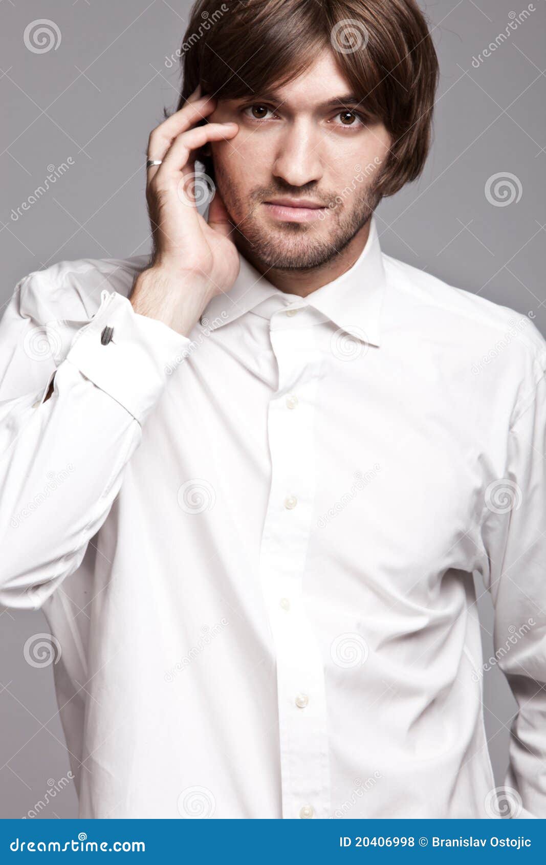 Man in white shirt stock photo. Image of cufflinks, vertical - 20406998