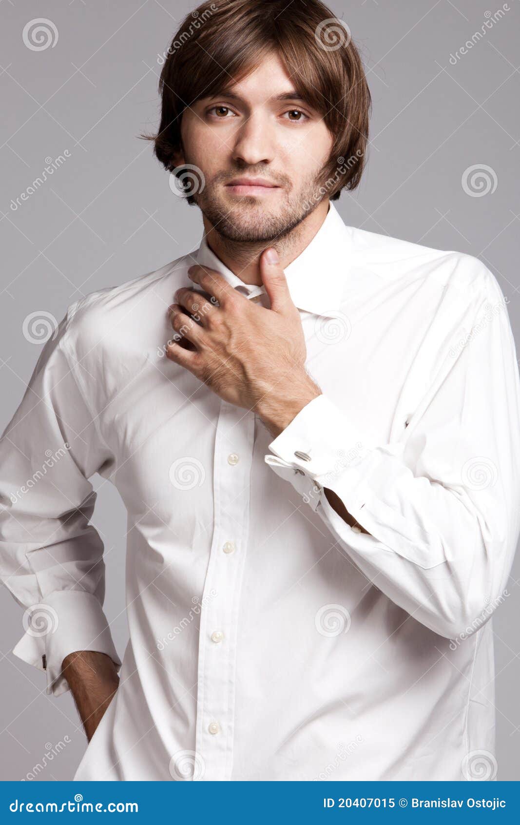 Man in white shirt stock image. Image of model, fashion - 20407015