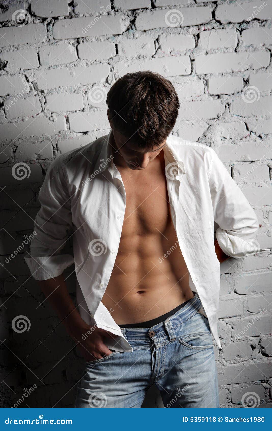 Man in white shirt stock photo. Image of macho, courageous - 5359118