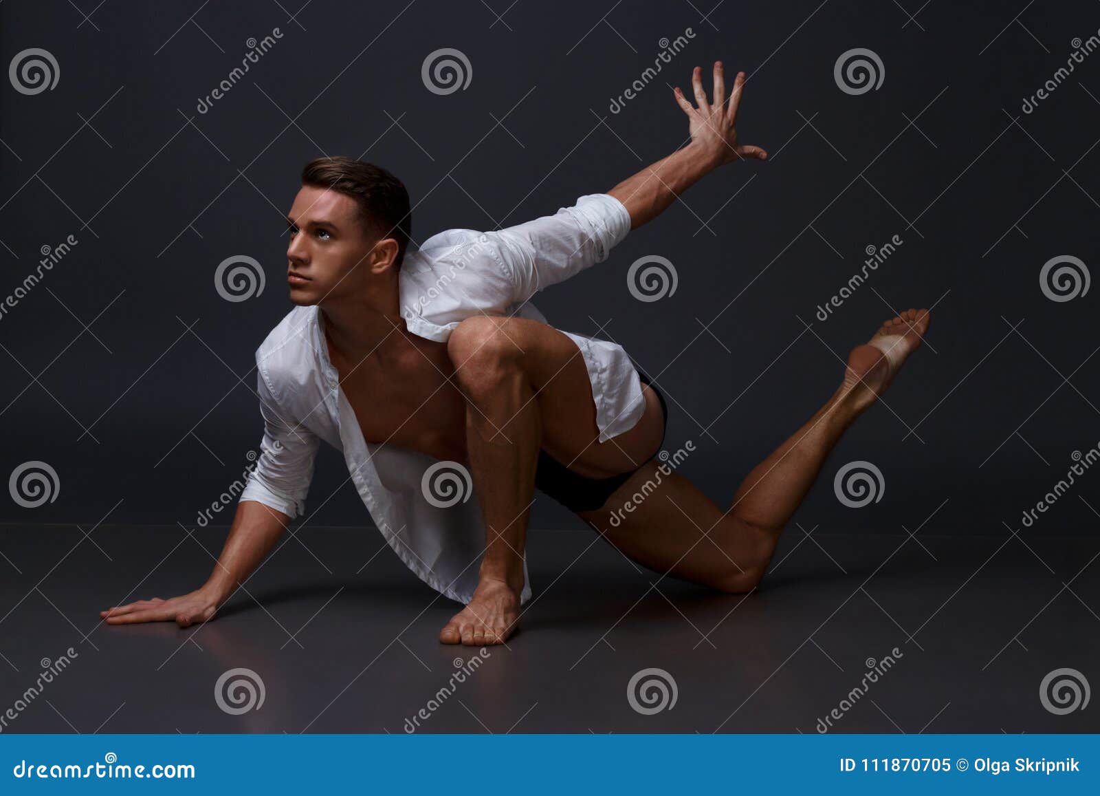 The guy is dancing stock image. Image of modern, model - 111870705