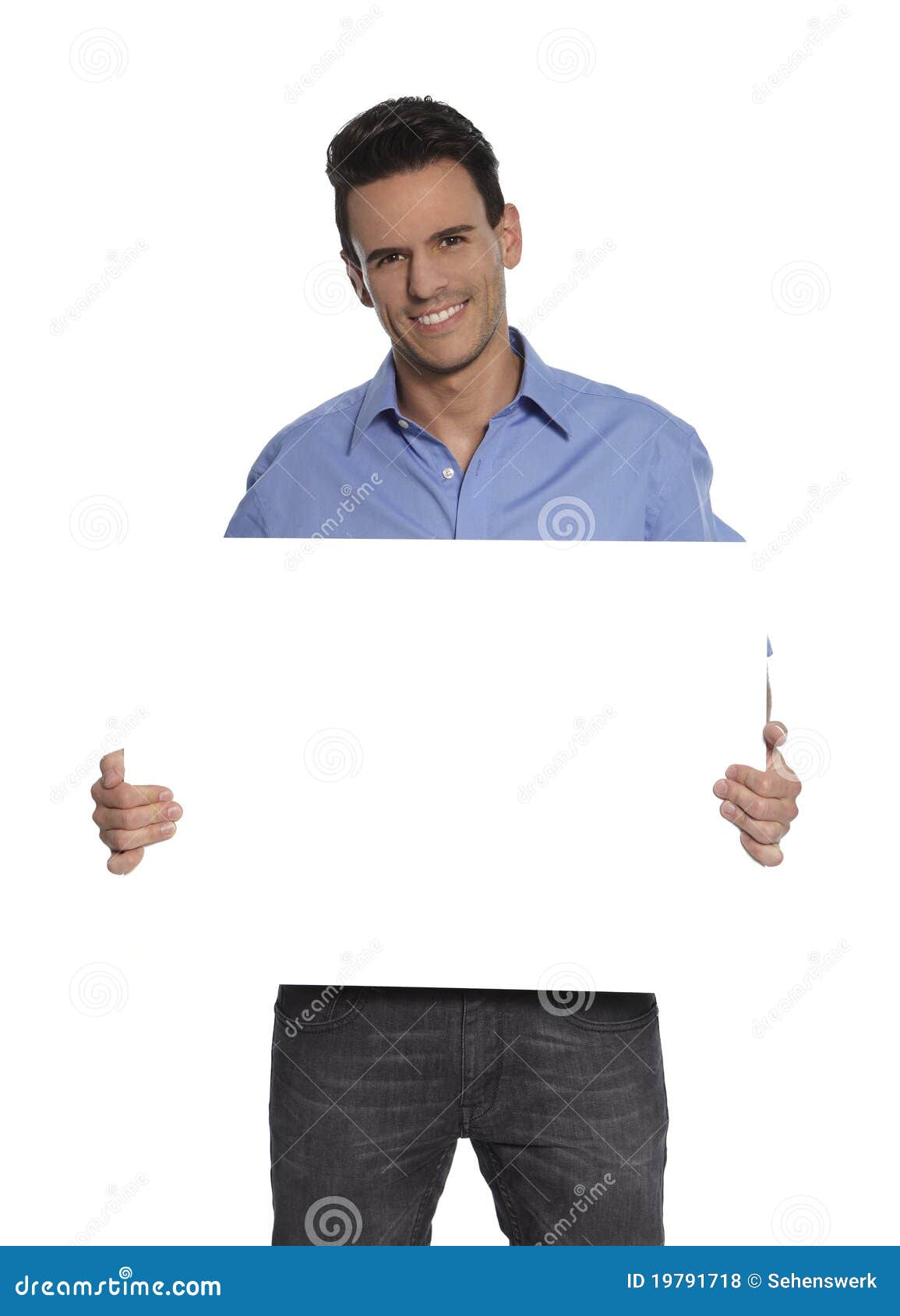 Man with white Sign Board stock photo. Image of business - 19791718