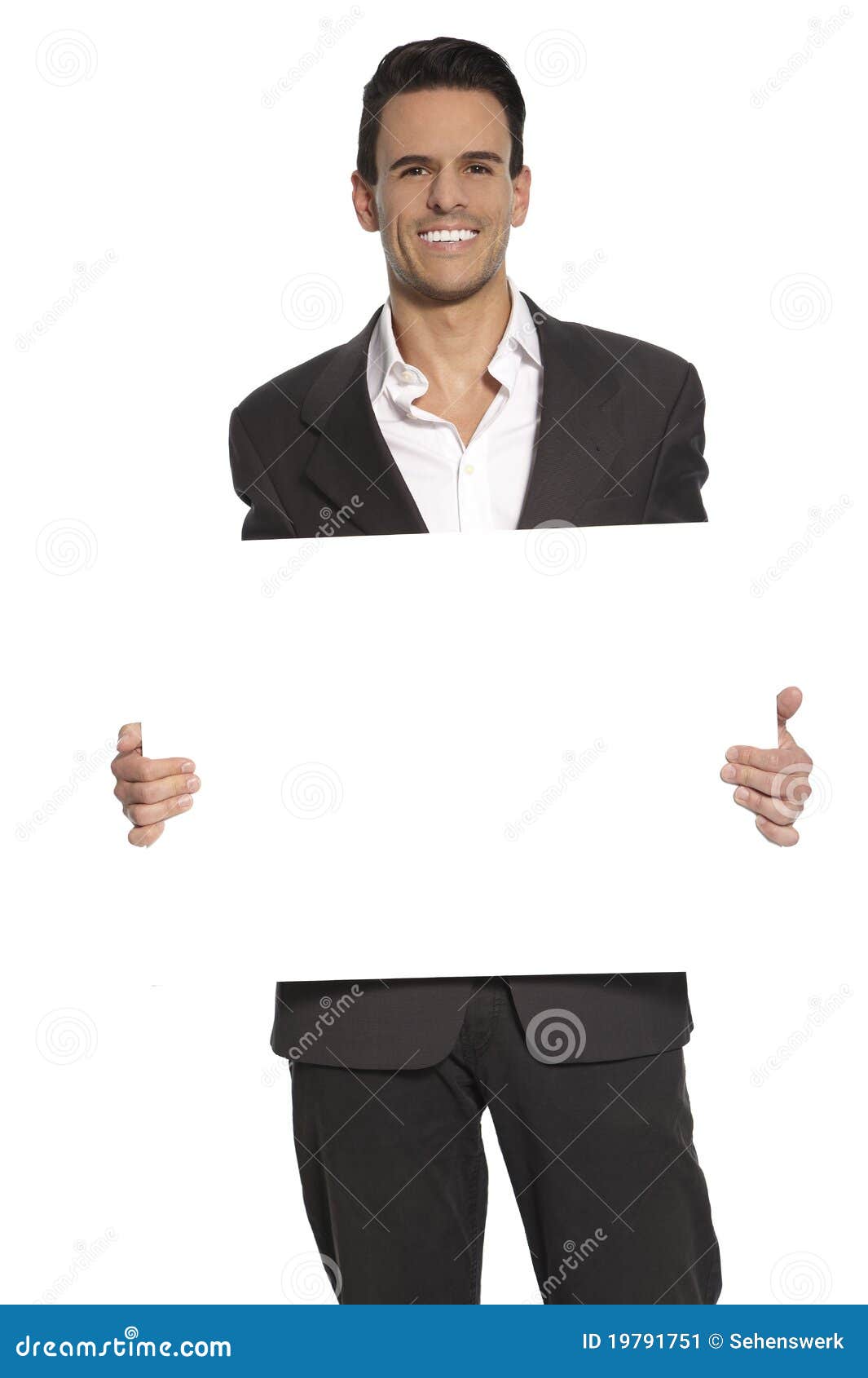 Man with white Sign Board stock image. Image of single - 19791751