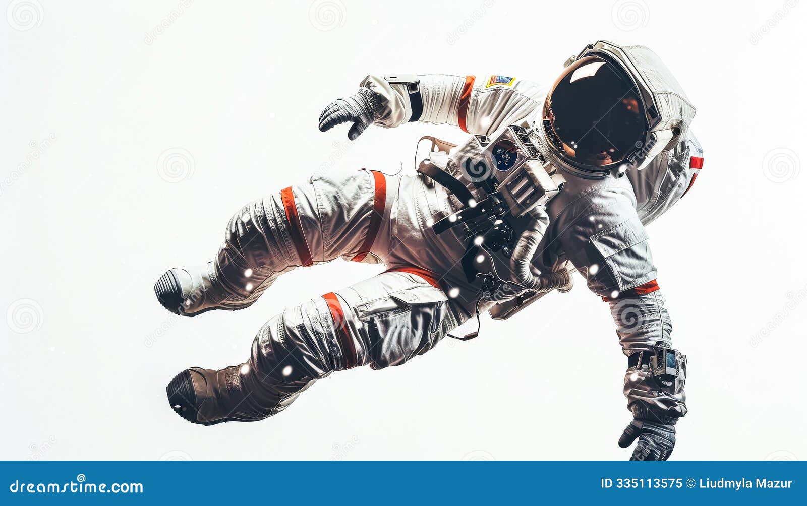 A Man in a White Space Suit with a Backpack on His Back. Stock Image ...