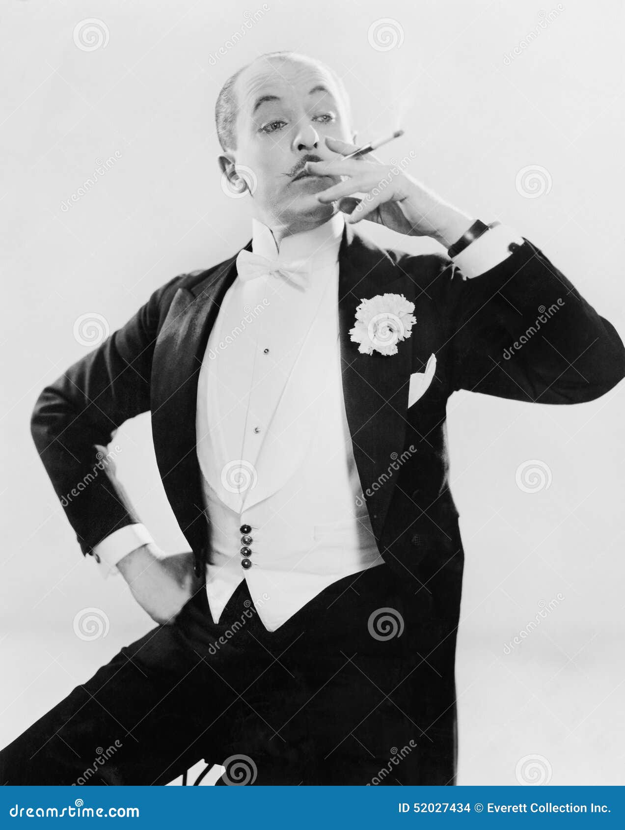 Man in White Tie Posing with a Cigarette Stock Photo - Image of adult ...