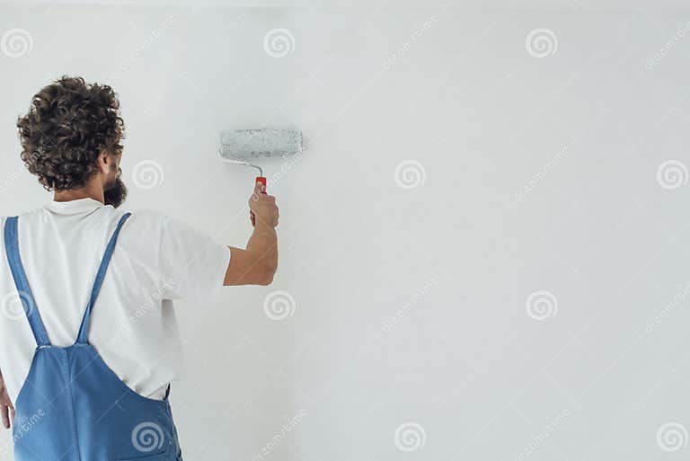 Man whitewashed house stock photo. Image of hold, copy - 141652176