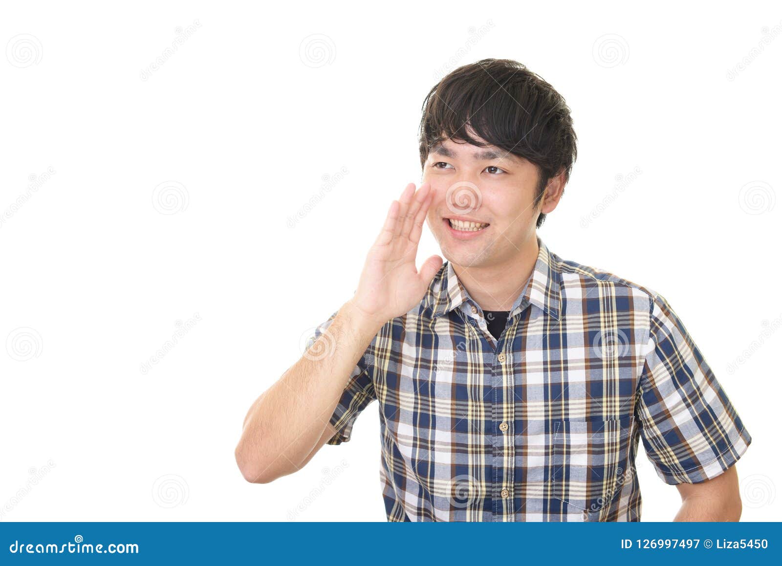 Man who is cheering stock image. Image of asian, happiness - 126997497