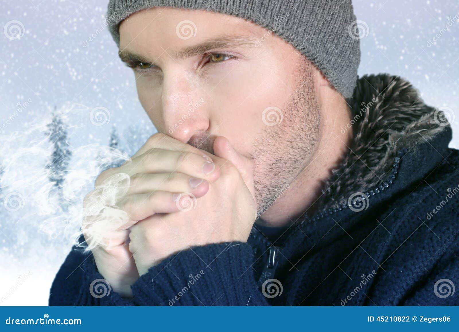 Man who is cold stock photo. Image of freeze, frozen - 45210822