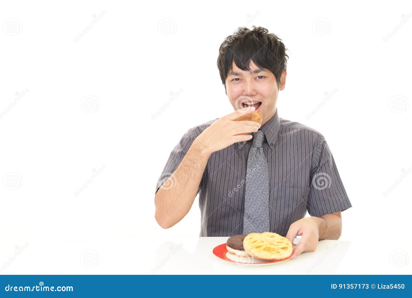 The man who eats sweet stock image. Image of fresh, attractive - 91357173
