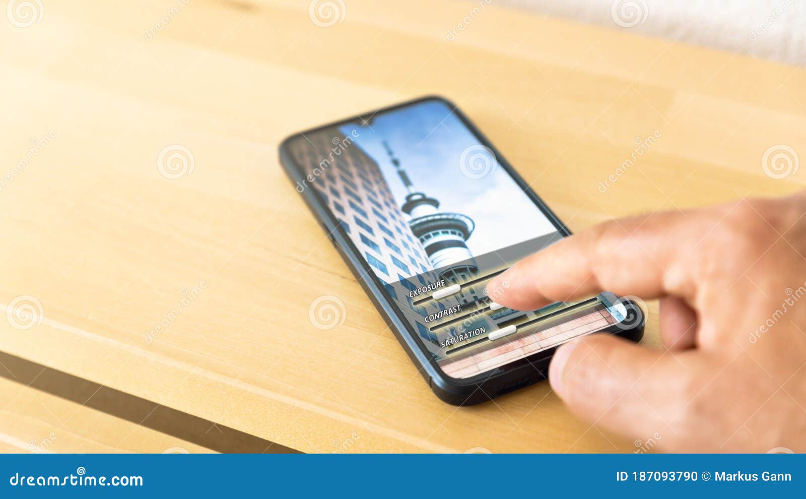 Man Who Edit Photography with a Mobile Phone Stock Photo - Image of ...