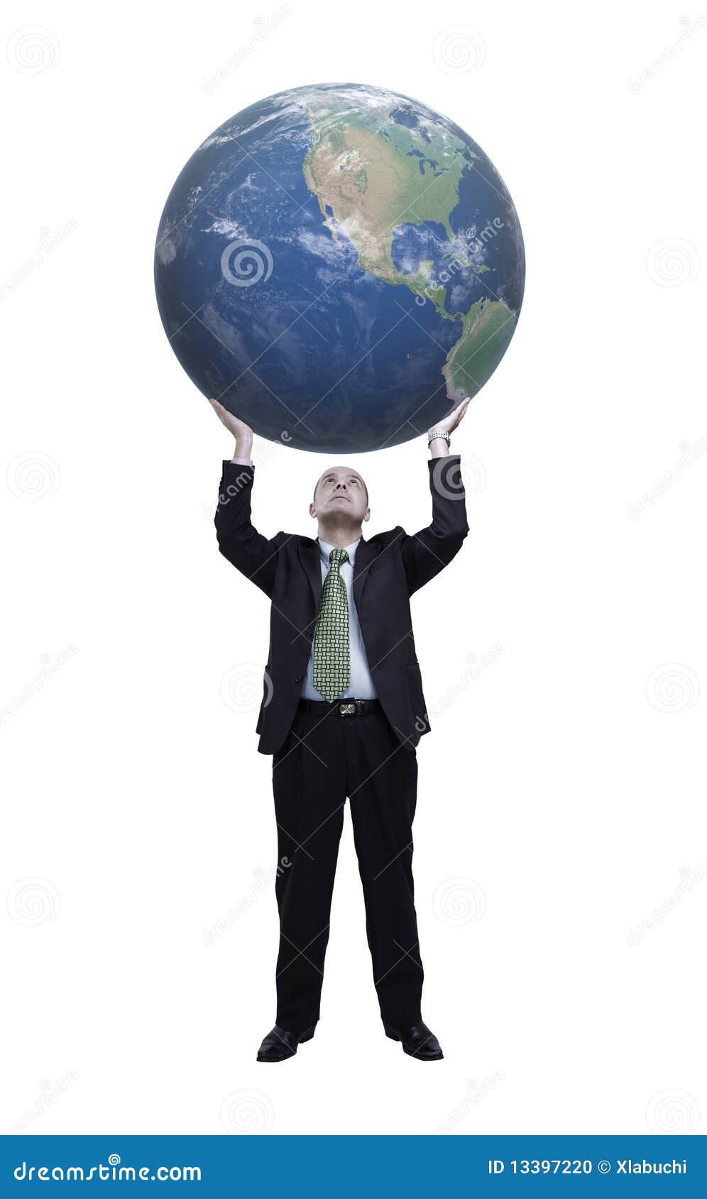 Man who hold the world stock photo. Image of collar, responsibility ...