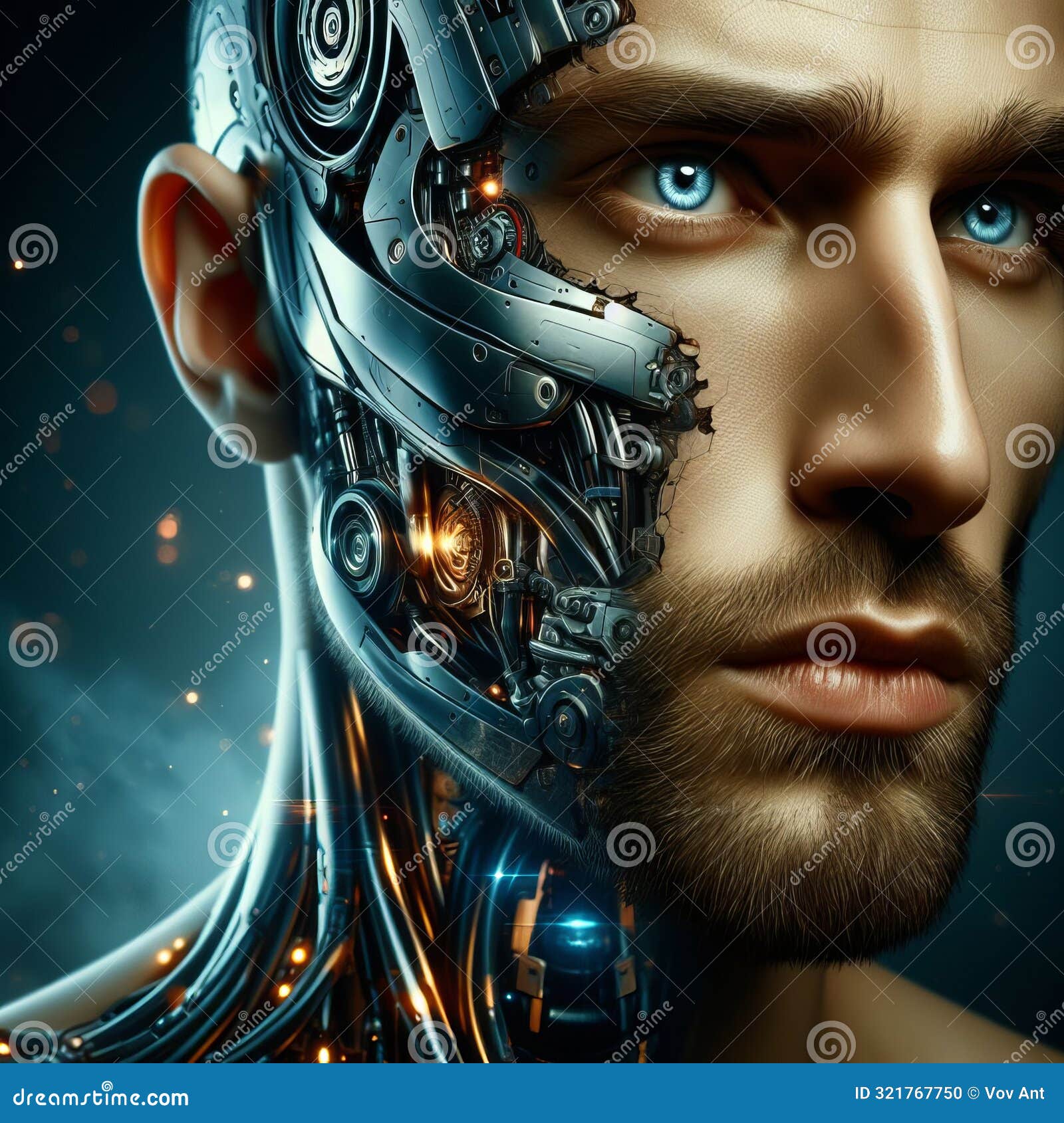 66 27. a Man Who Morphs into a Cyborg, Half-human, Half-macine Stock ...