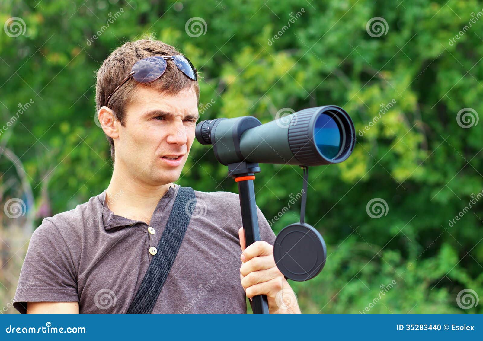 Man Who is Watching in Spotting Scope. Stock Photo - Image of spotting ...