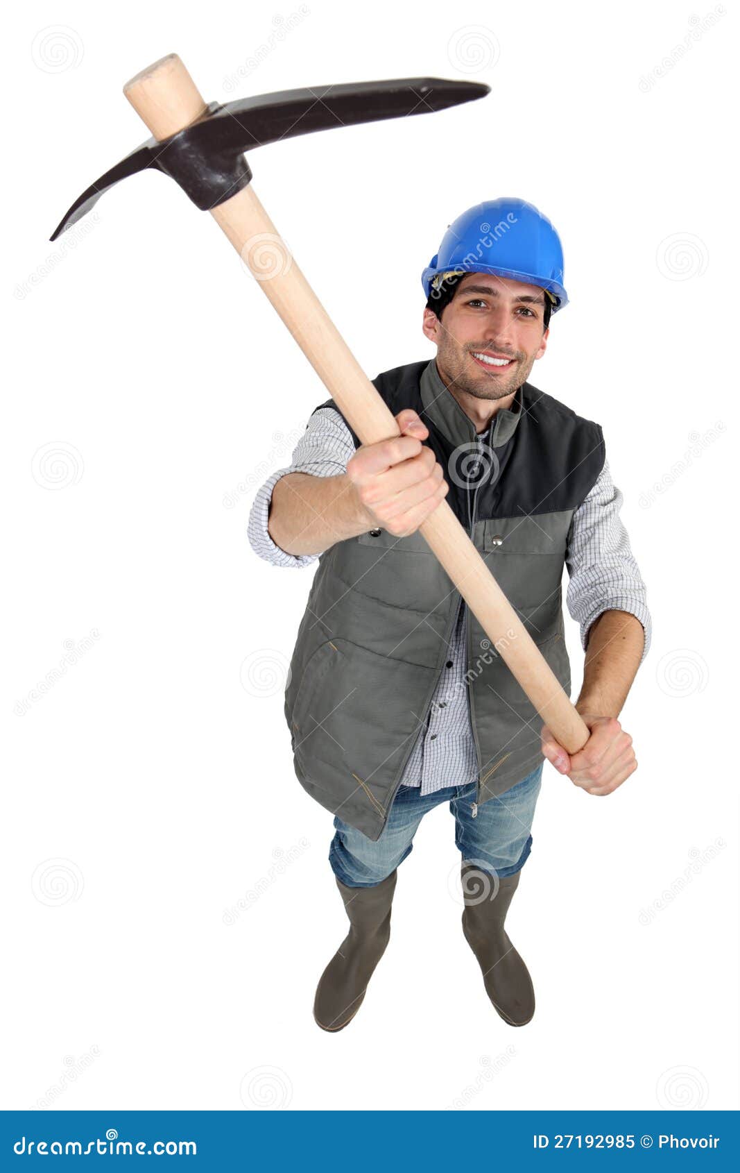 Man wielding pick-axe stock image. Image of labor, dirty - 27192985