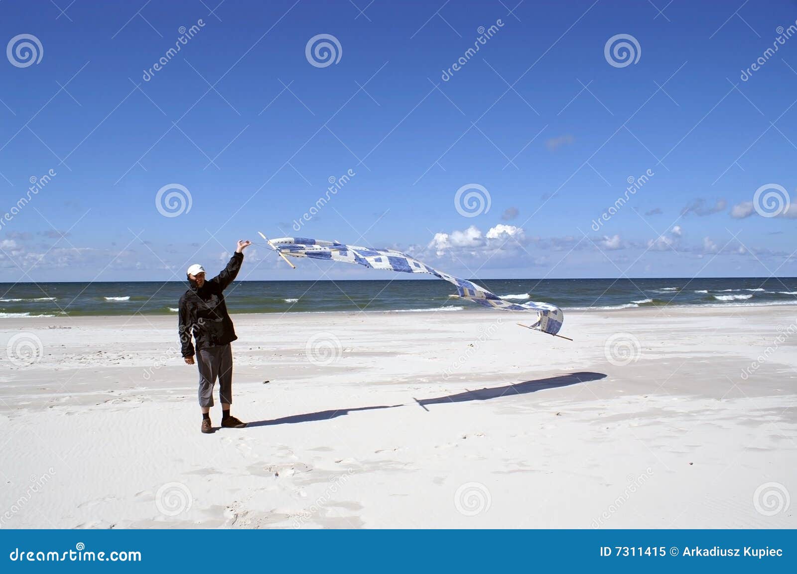 Man on wind stock image. Image of briny, sand, deep, cloud - 7311415