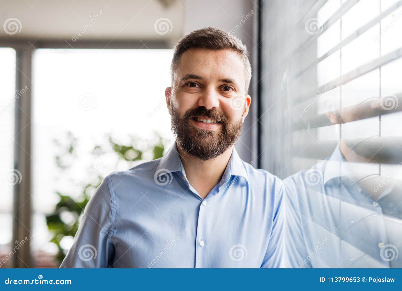 A Man by the Window at Home. Stock Image - Image of apartment, interior ...
