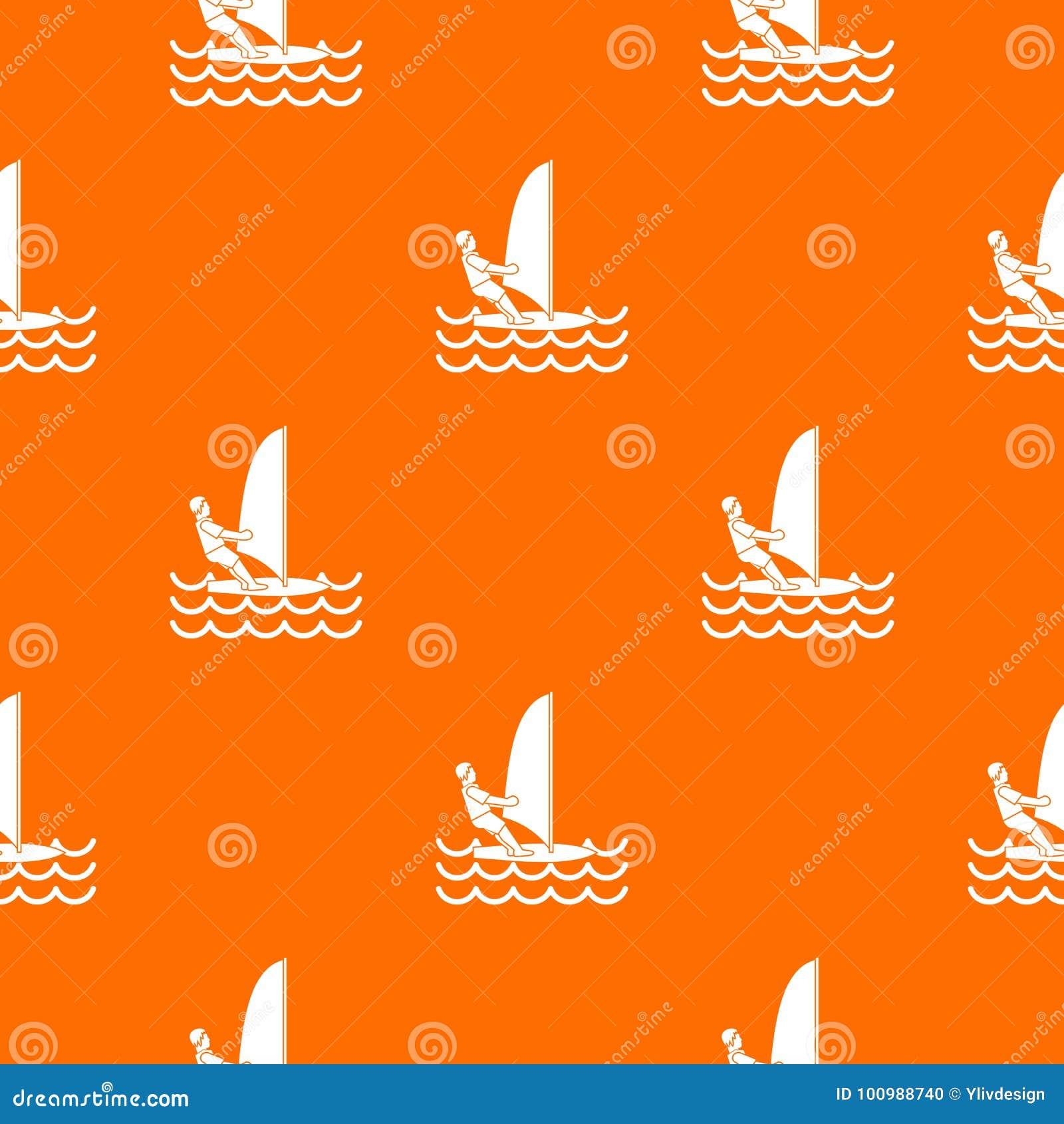 Man on Windsurf Pattern Seamless Stock Vector - Illustration of beach ...