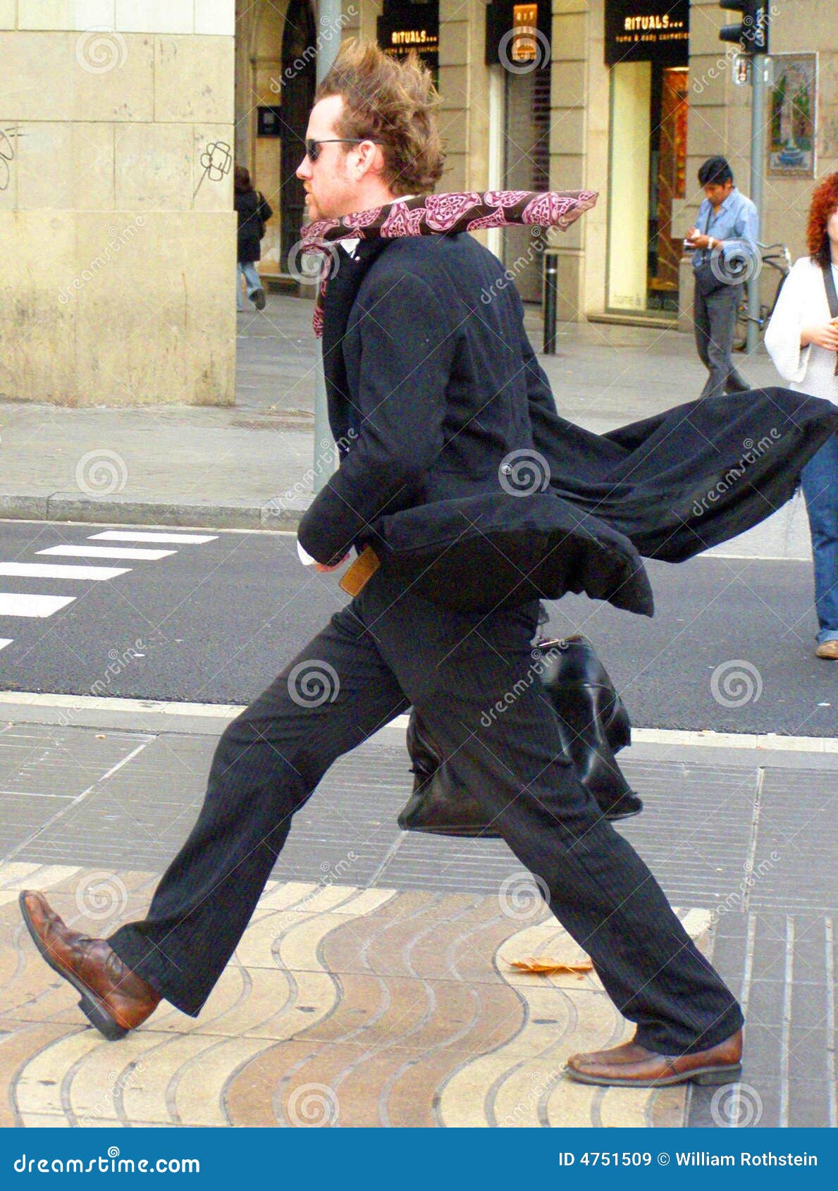 Man On A Windy Street Stock Image | CartoonDealer.com #4751509
