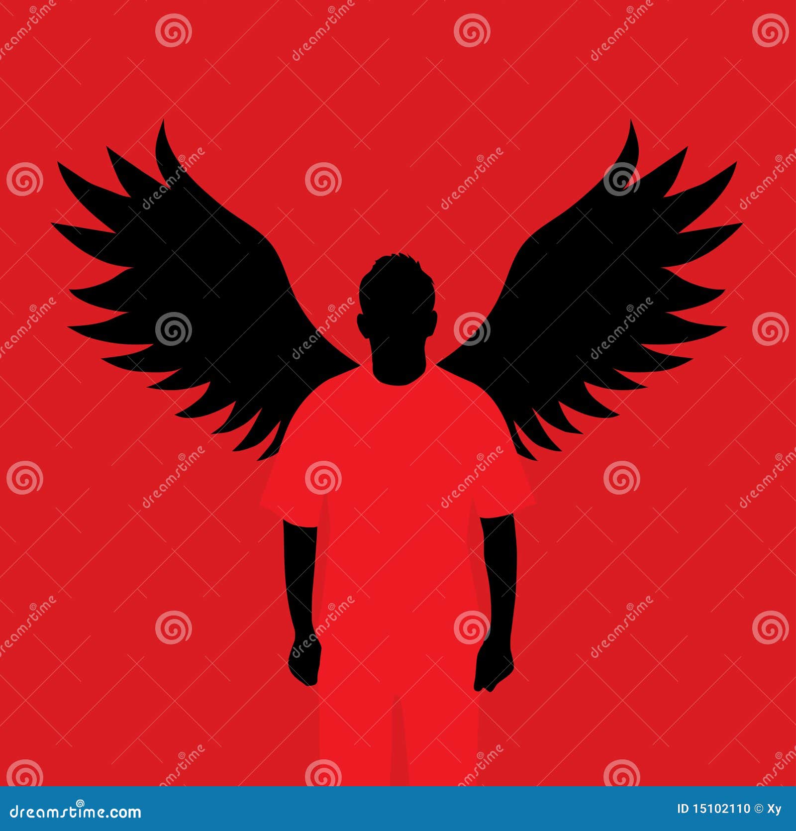 Man with wings stock vector. Illustration of drawing - 15102110