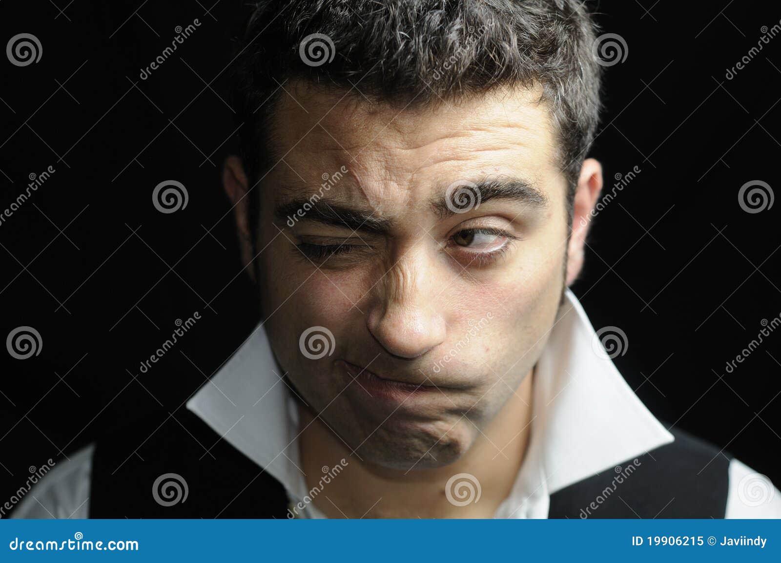 Man winking stock image. Image of black, waistcoat, button - 19906215