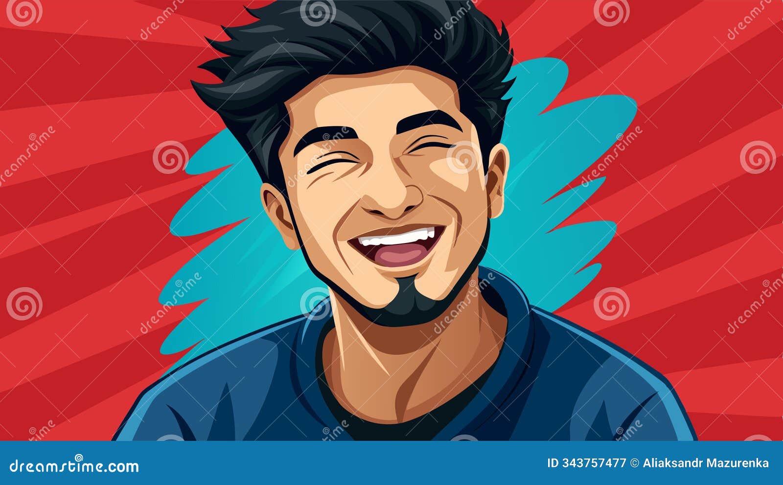 Man Winking Face stock vector. Illustration of winking - 343757477