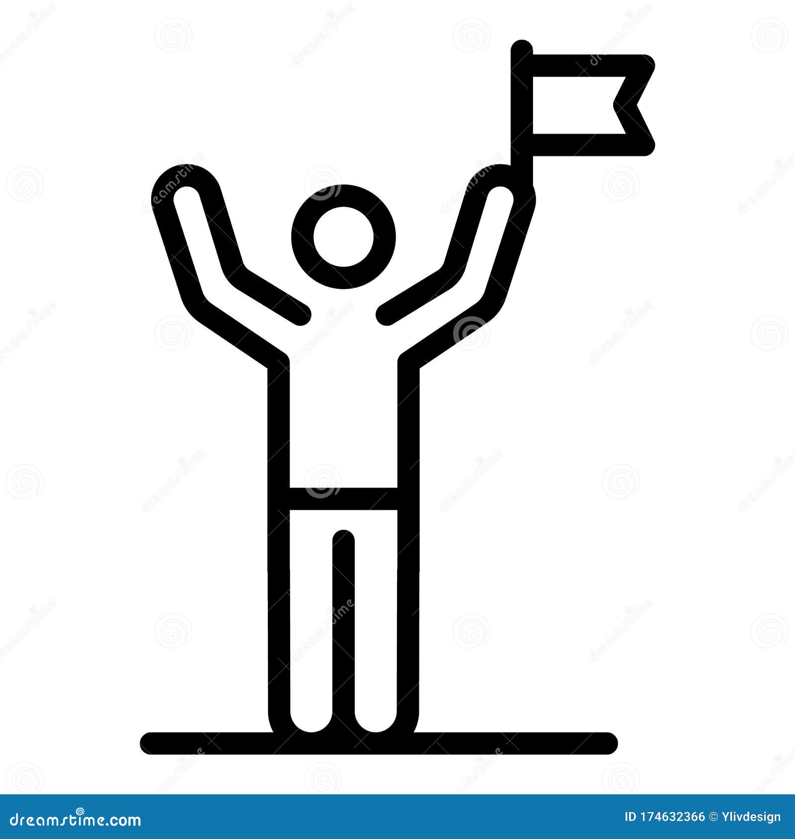 Man Winner Icon, Outline Style Stock Vector - Illustration of event ...