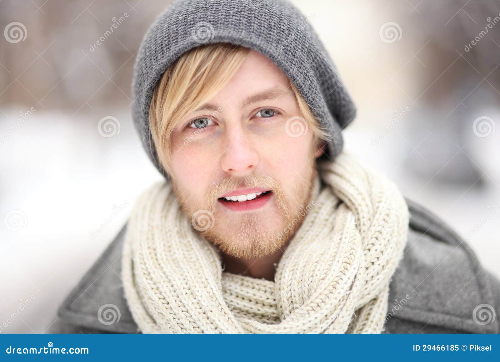 Man in winter clothes stock image. Image of beard, beanie - 29466185