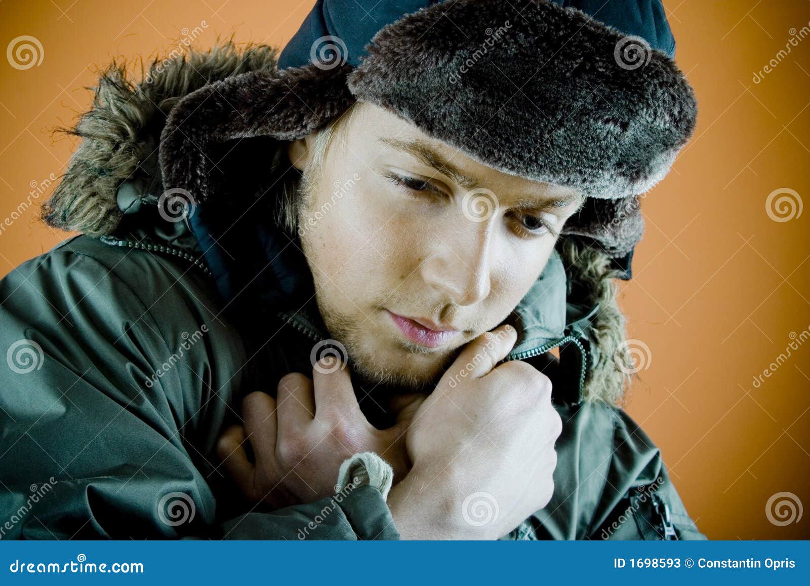 Man in Winter Coat stock image. Image of handsome, cold - 1698593