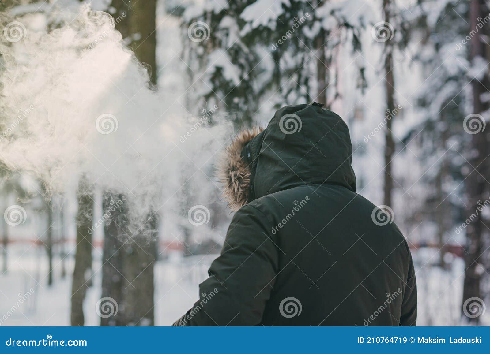 Man vaping outdoor stock image. Image of caucasian, male - 210764719